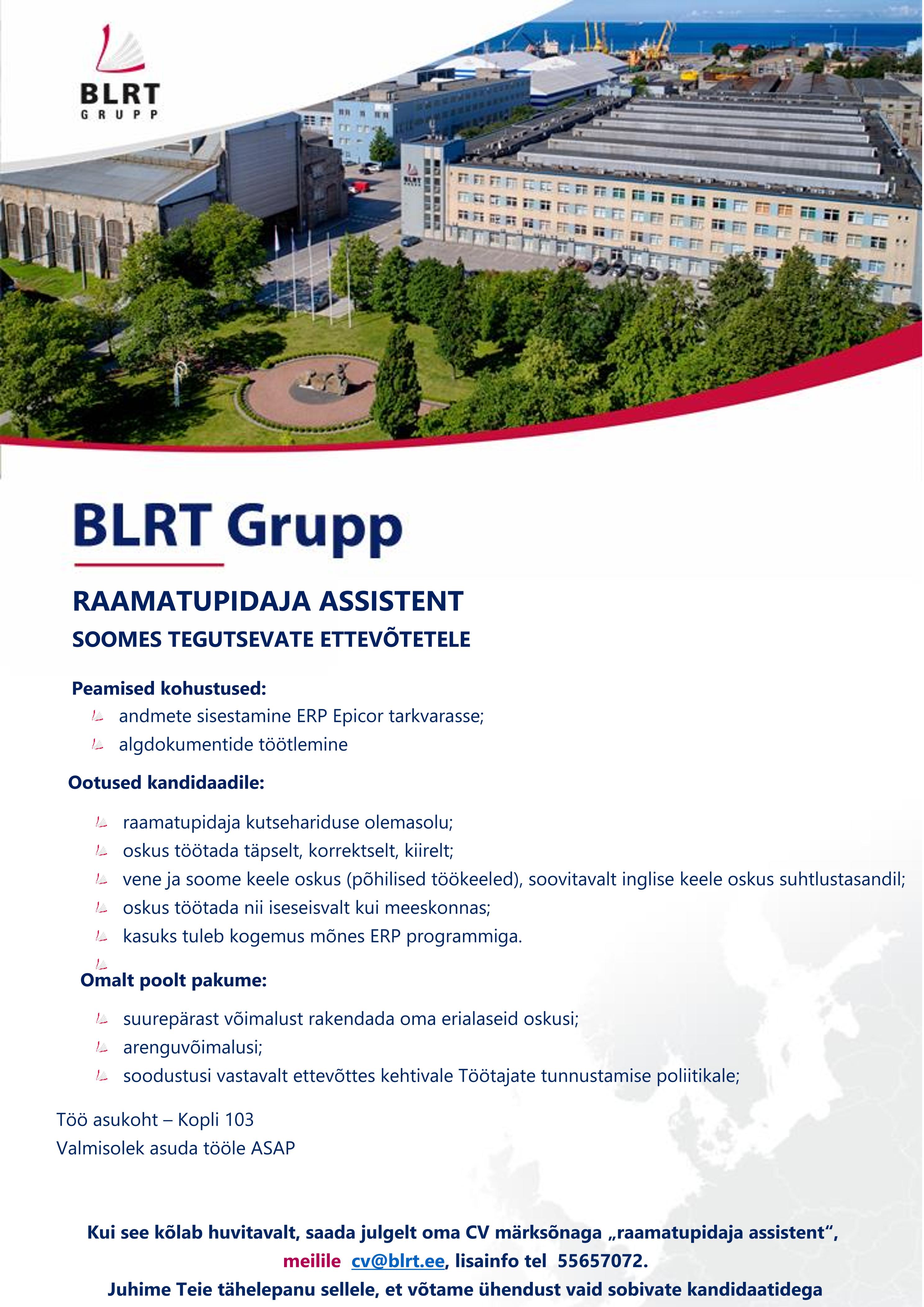 RAAMATUPIDAJA ASSISTENT SOOMES TEGUTSEVATE ETTEVÕTETELE, Tallinn ...